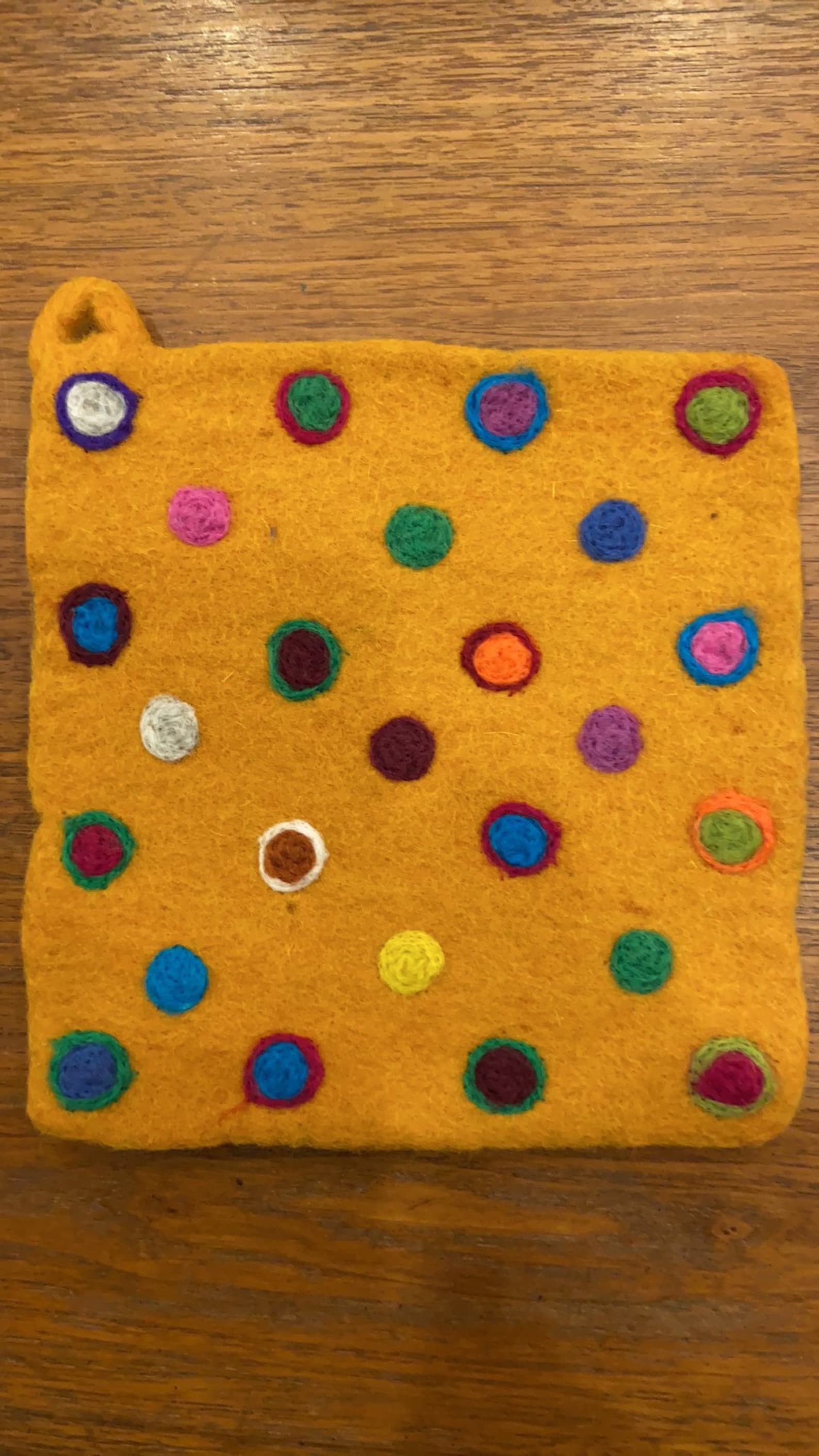 Felted Wool Polk-a-dot Pot Holder Felt Hot Pad/hotpad 8.5 in - Etsy