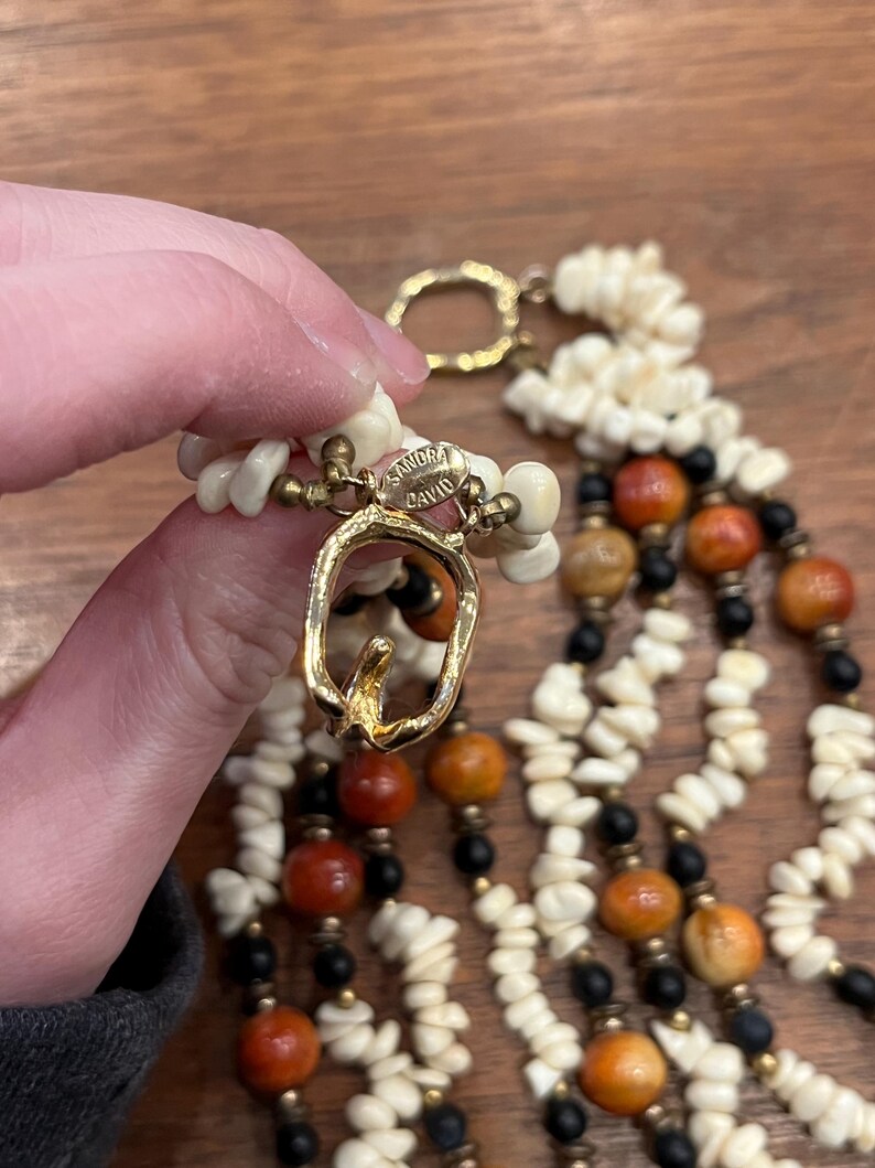 Vintage Lee Sands Sandra David Large Lion Head 4-strand Beaded ...