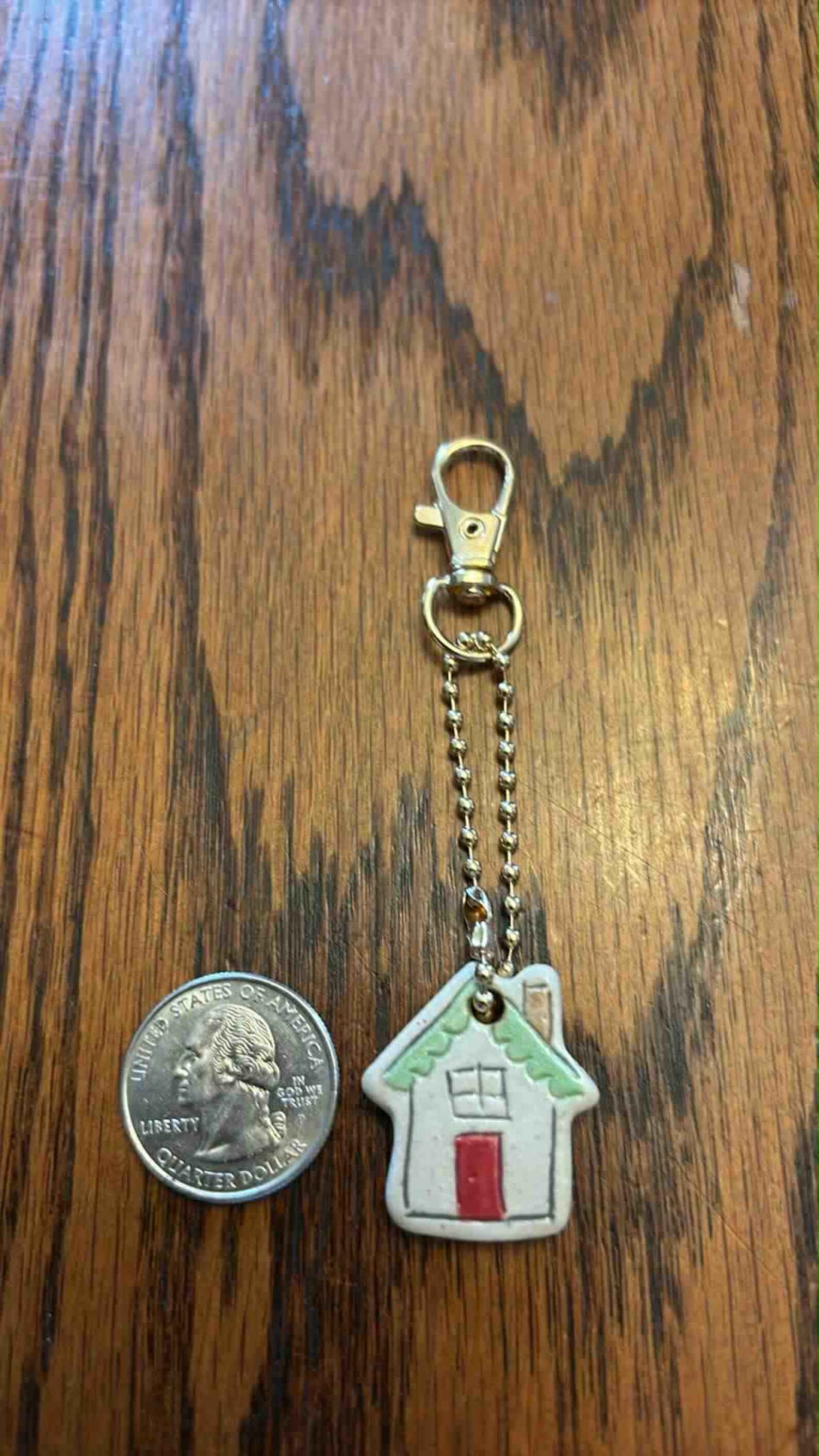 Hand-crafted Pottery Key Chains Key Fabs Keychains, Bees and Houses ...