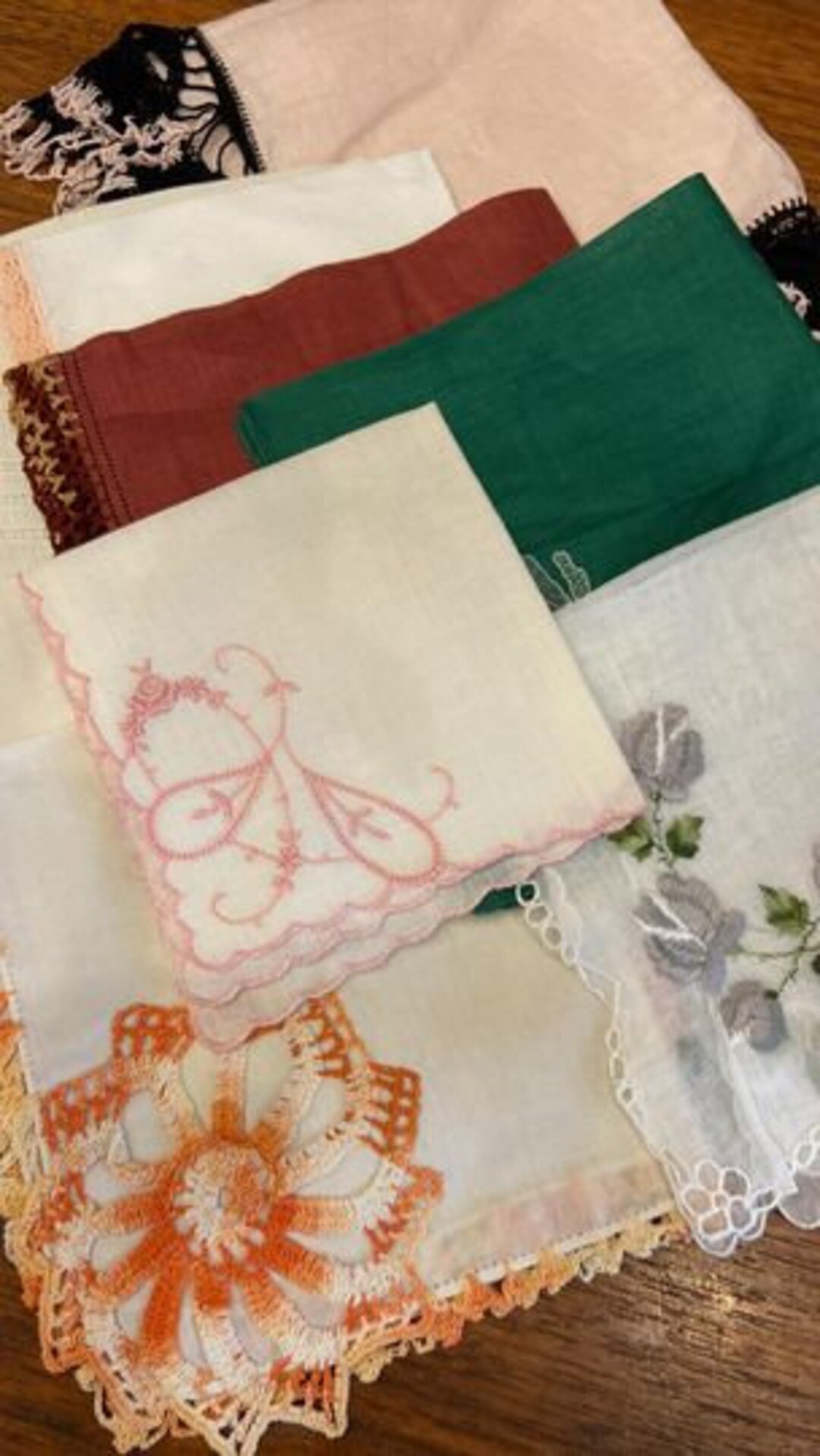 Vintage Hand-embroidered Hankies Women Ladies Handkerchiefs, Dainty and ...