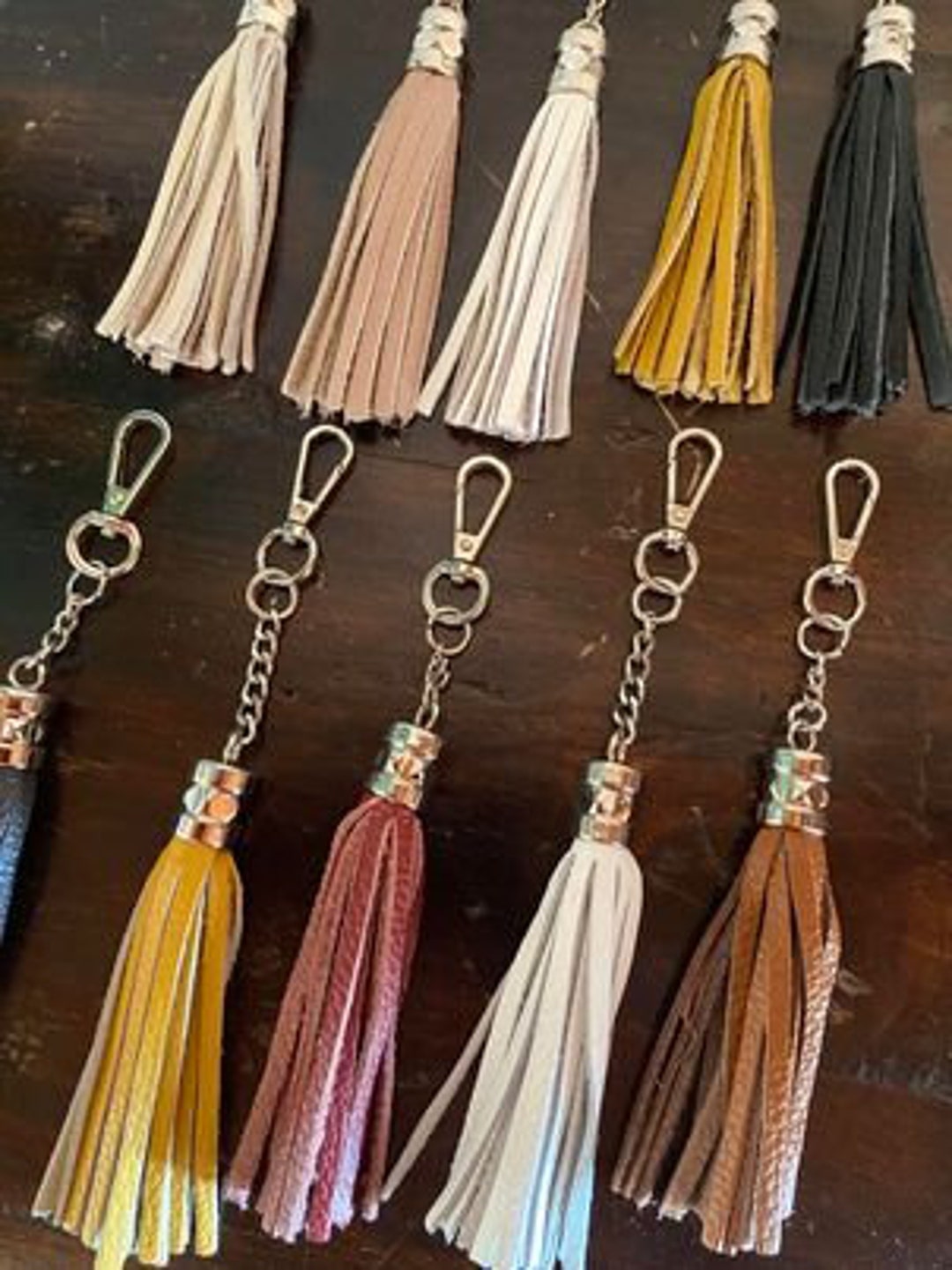 Hand-crafted Italian Leather Tassel Key Chain, Keychain Key Fab, Fair ...