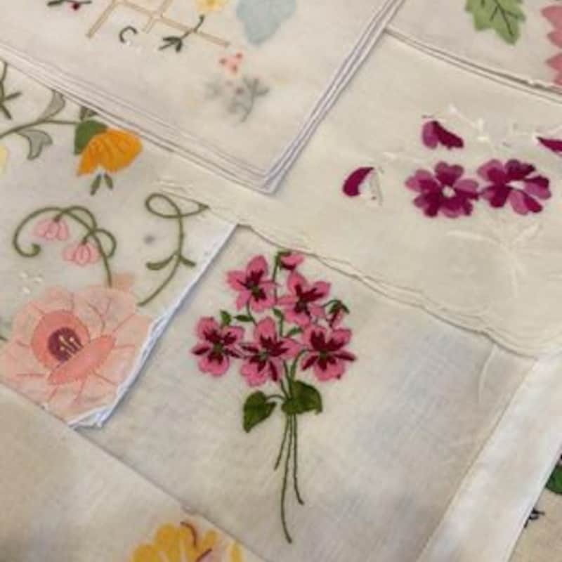 Flower Handkerchief - Etsy