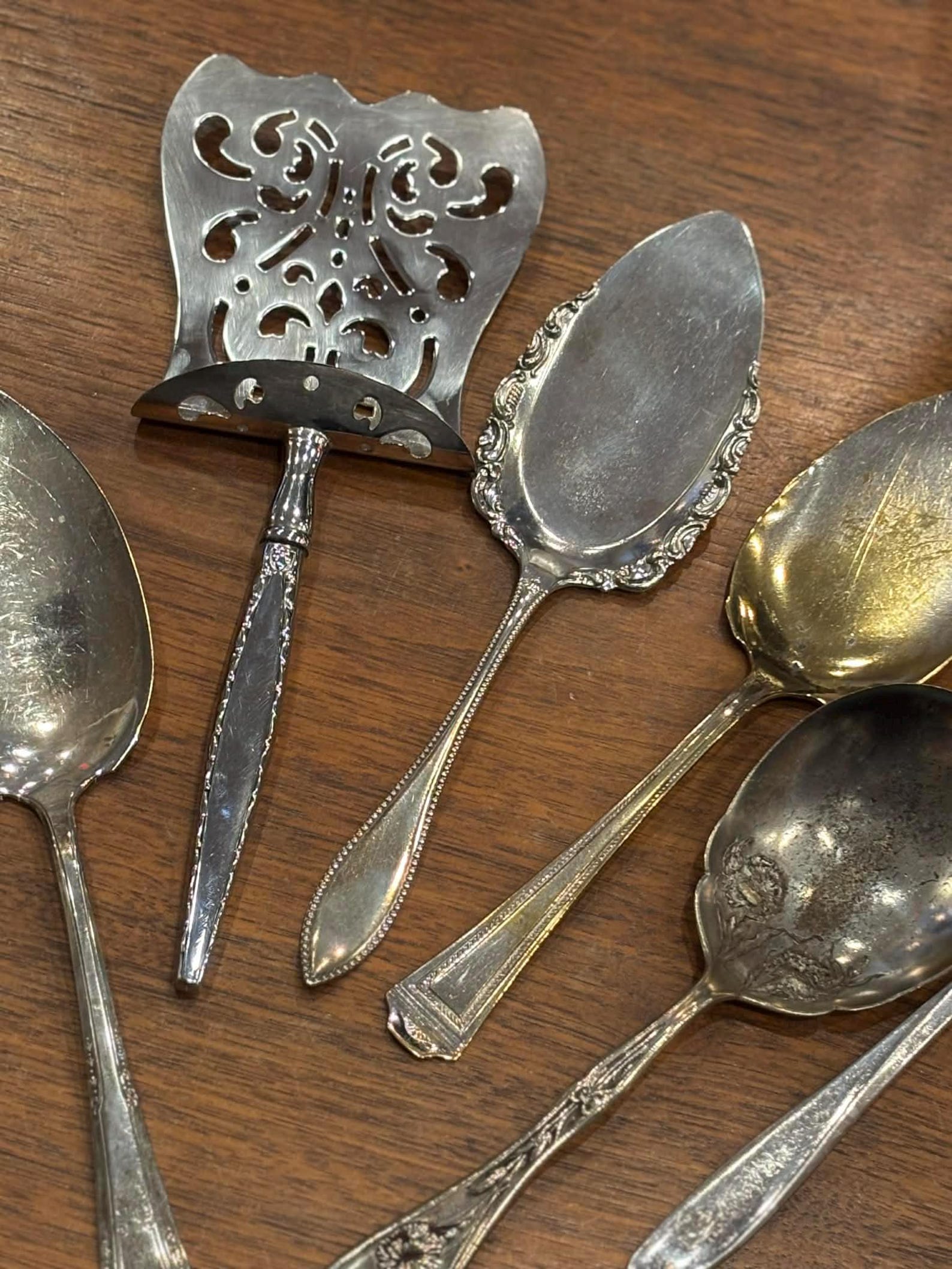 Vintage Silverware Serving Spoons Dippers Cake Pie Servers, Charcuterie ...