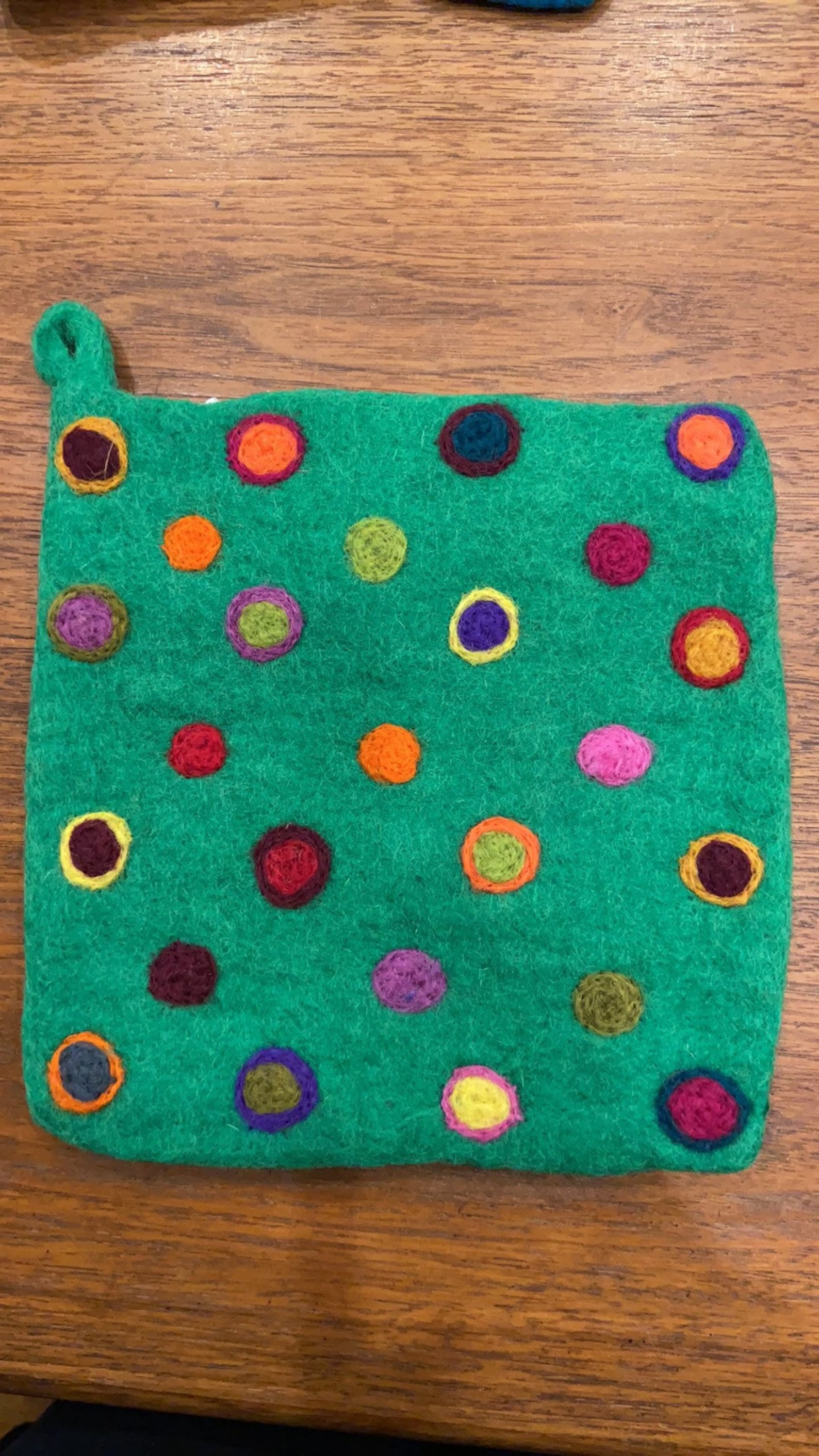 Felted Wool Polk-a-dot Pot Holder Felt Hot Pad/hotpad 8.5 in - Etsy