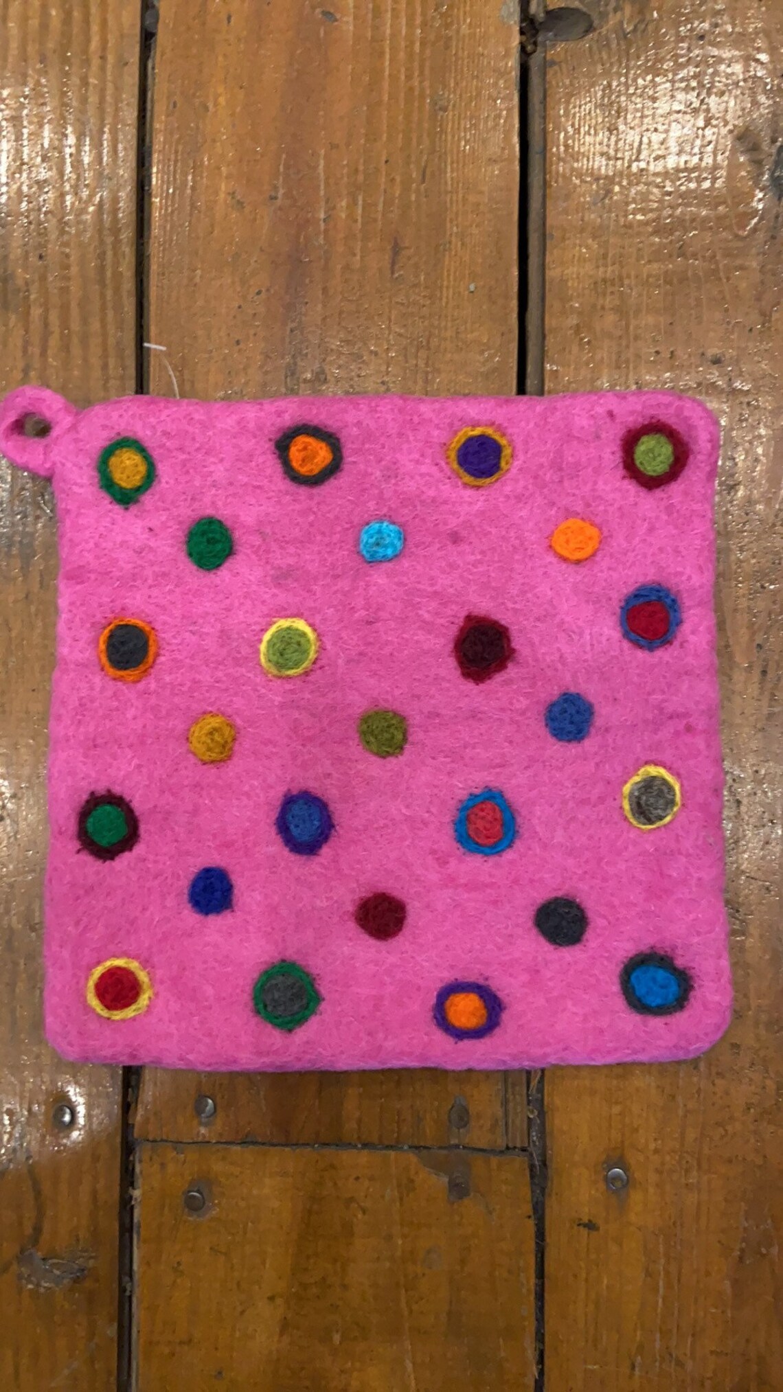 Felted Wool Polk-a-dot Felt Pot Holder/hot Pad 8.5 in X 8.5 | Etsy