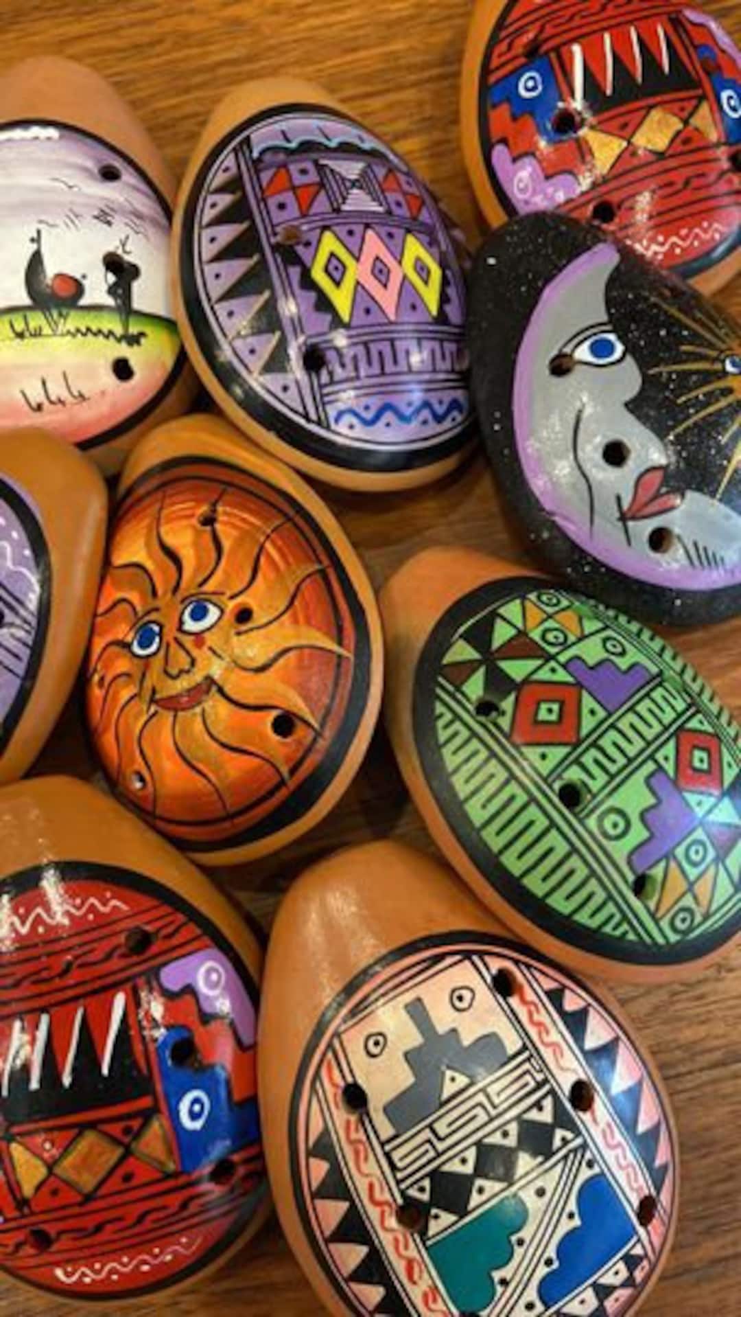 Hand-painted Large Ocarinas Wind Instruments Vessel Flutes ...