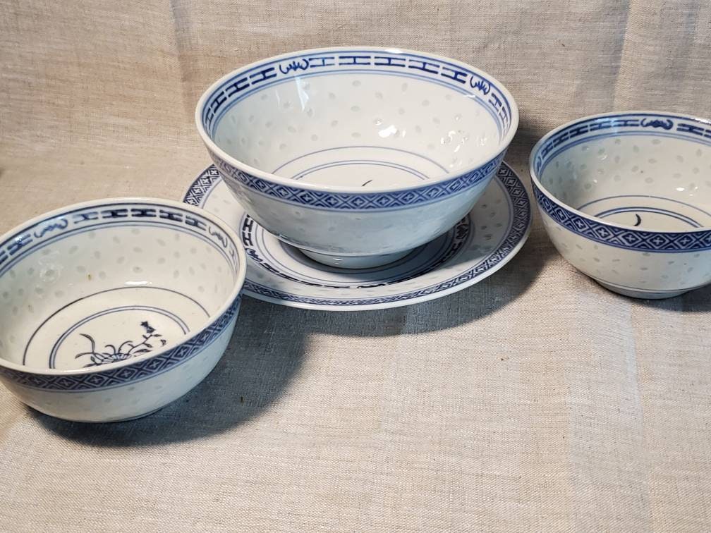 Vintage Tienshan Rice Pattern Dinnerware - Etsy