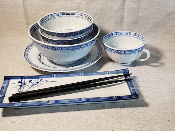 Vintage Tienshan Rice Pattern Dinnerware - Etsy