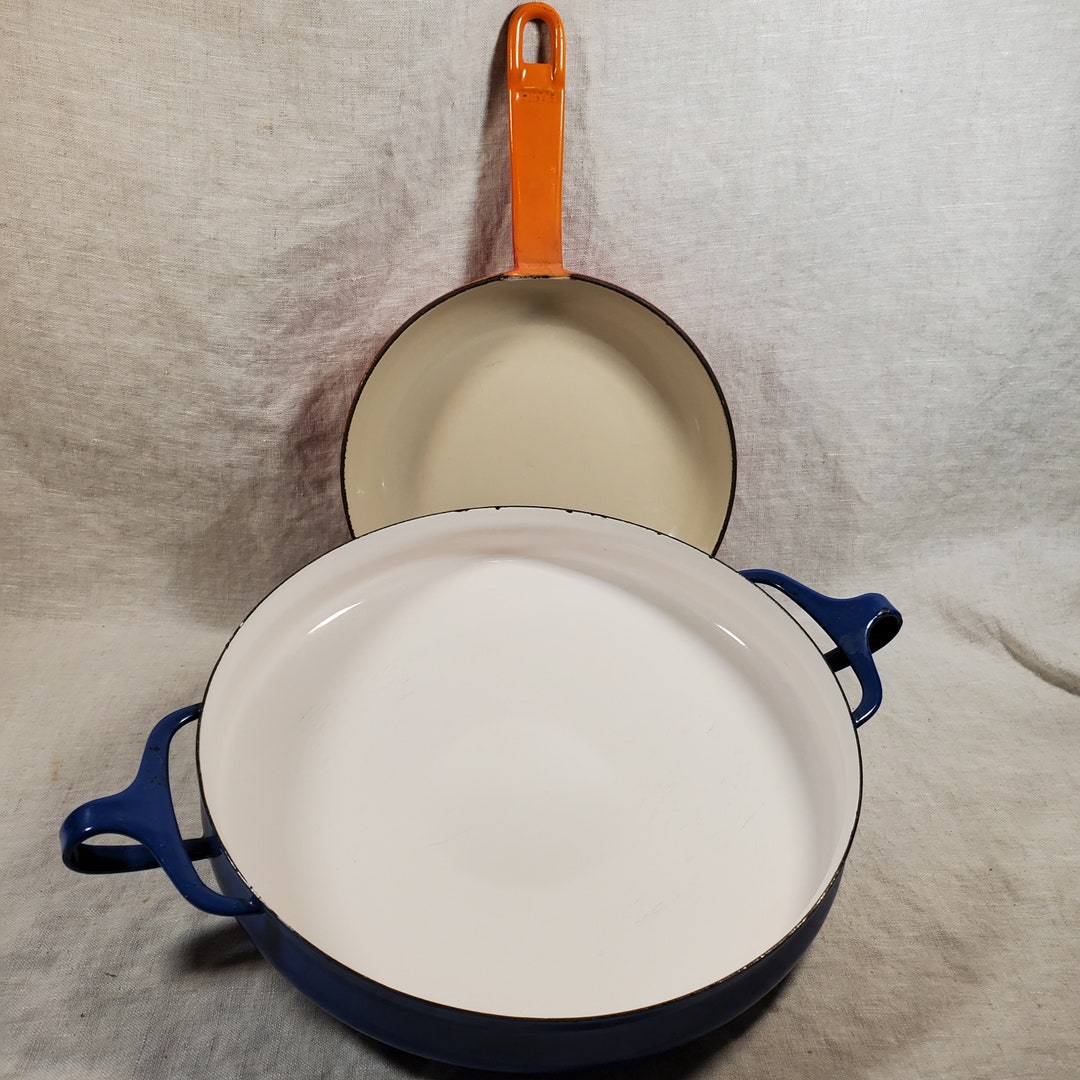 Cast Iron Enamelware Dansk Paella/ Orange Enamel Skillet France Le ...