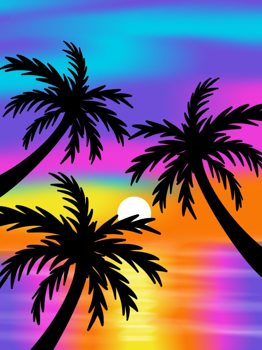 Sunset Palm Tree Digital Download - Etsy
