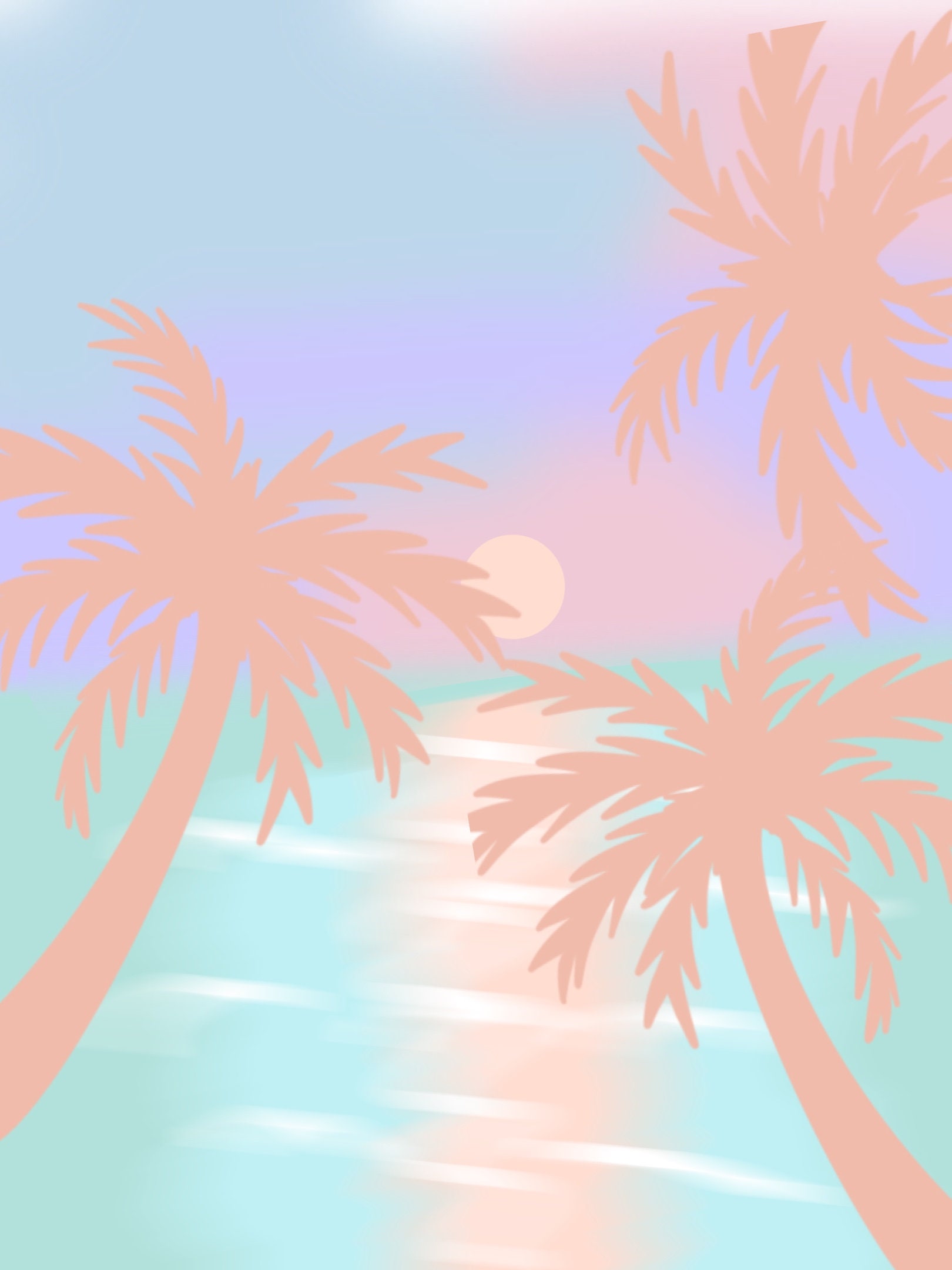 Palm Tree Pastel Color Digital Download - Etsy