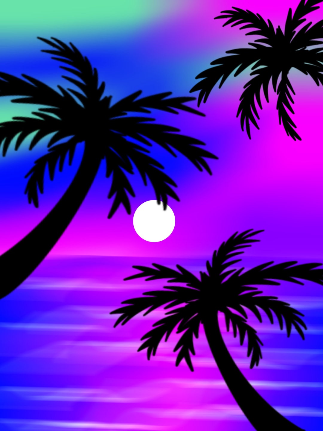 Sunset Palm Tree Digital Download - Etsy