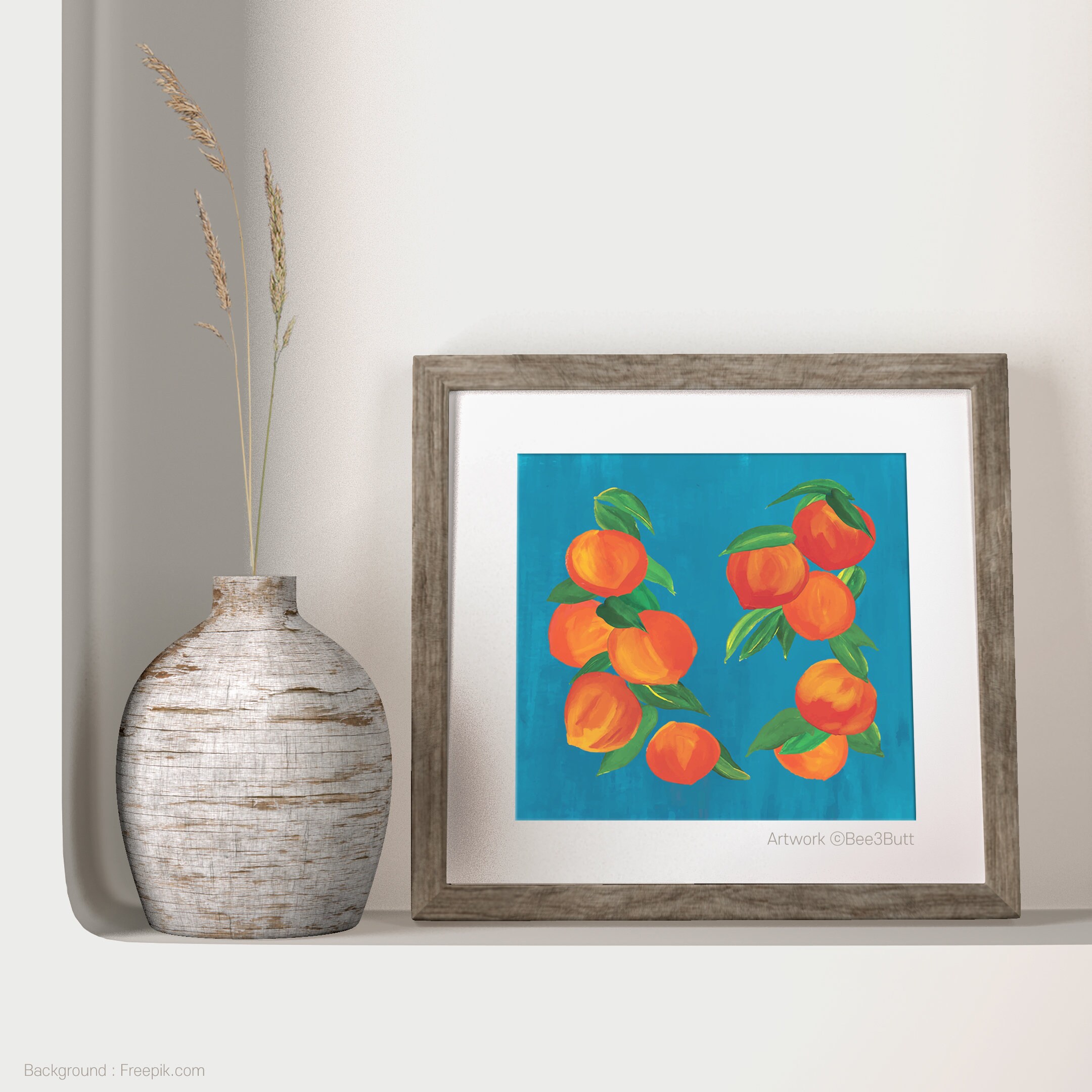 Peach Poster Instant Download Printable Art Farmhouse Wall - Etsy