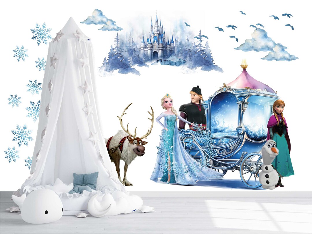 Elsa Wall Decal, Princess Wall Stickers, Annа Wall Decal, Winter ...