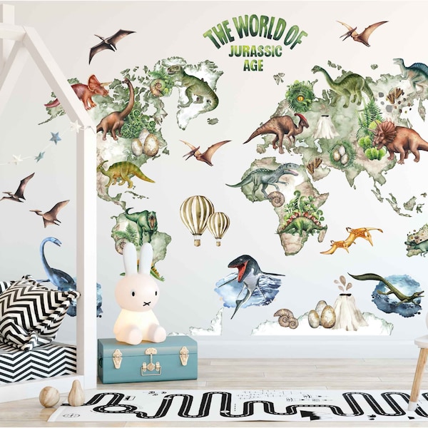 World Map Wall Decal - Etsy