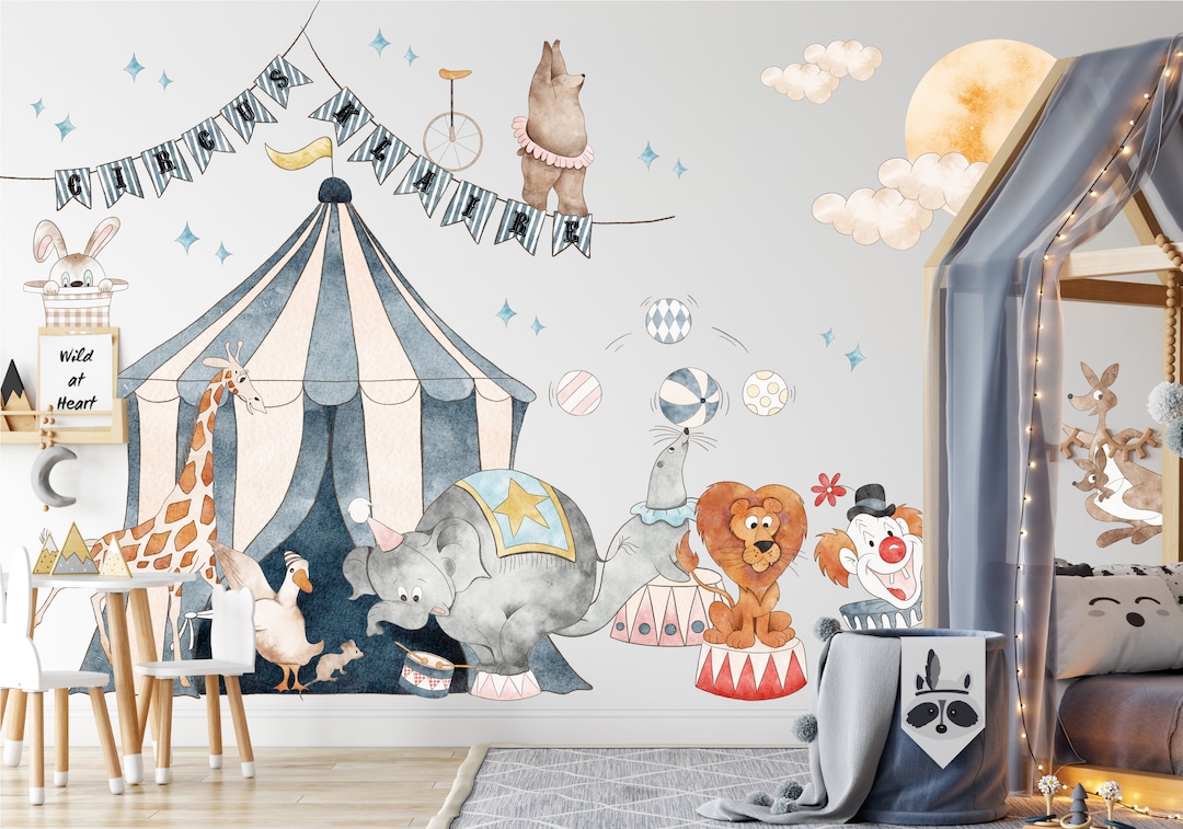 Circus Wall Decal Nursery Decor, Circus Stickers, Teddy Wall Decals ...