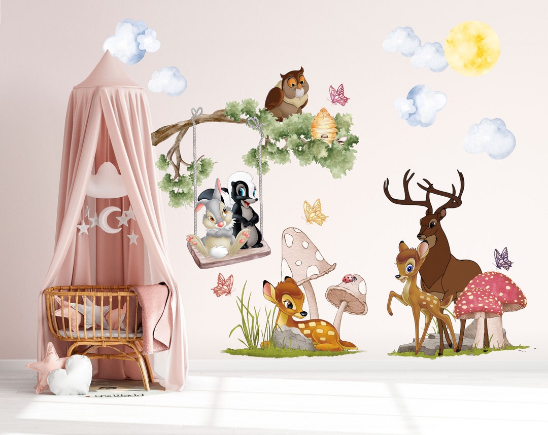 Bambi Wall Decal for Nursery, Bambi Wall Decor, Bambi Wall Art for Kids ...