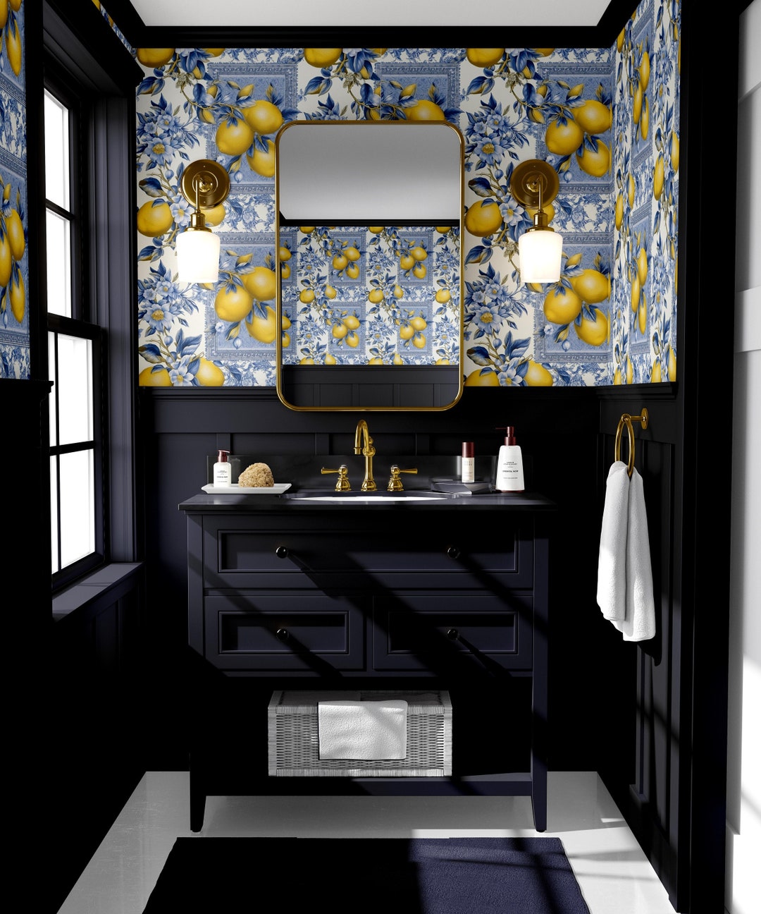 Lemon Wallpaper: Citrus Fruit Wall Mural | Peel and Stick - Etsy