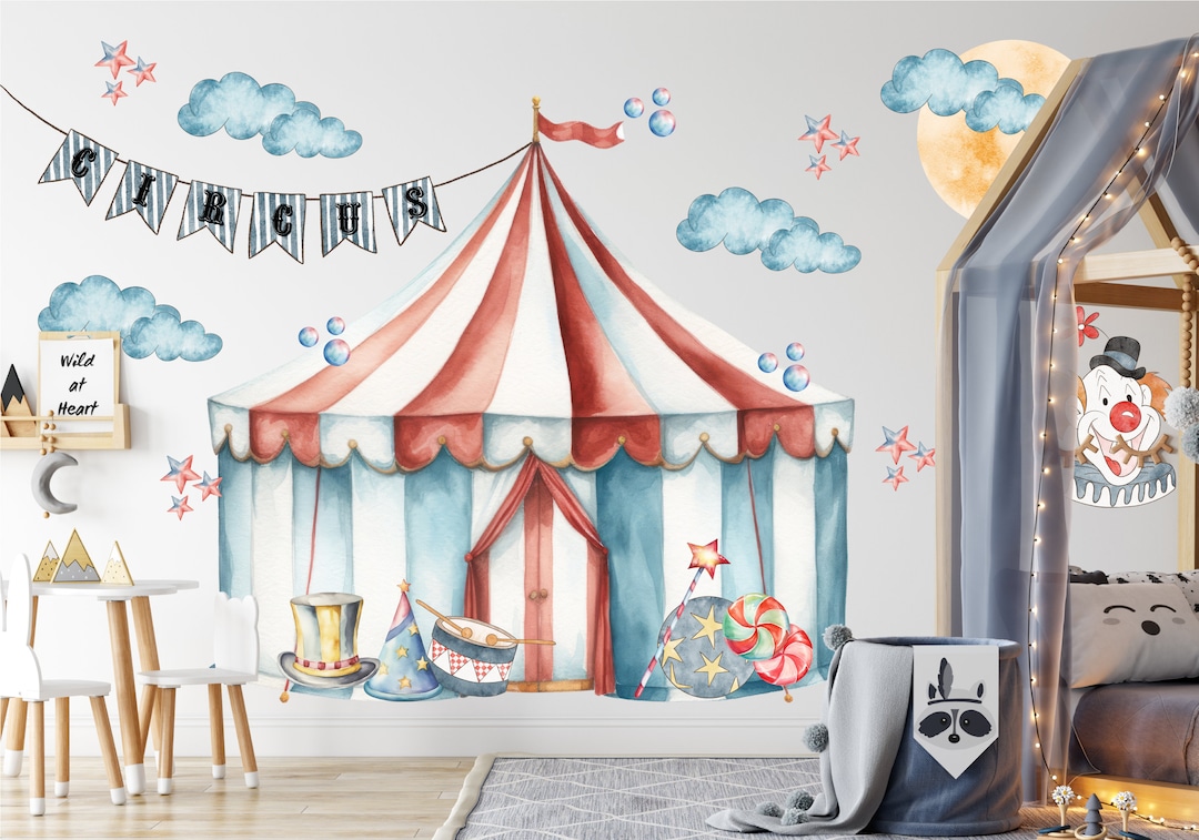 Circus Tent Fabric Wall Decals: Nursery Decor, Repositionable - Etsy