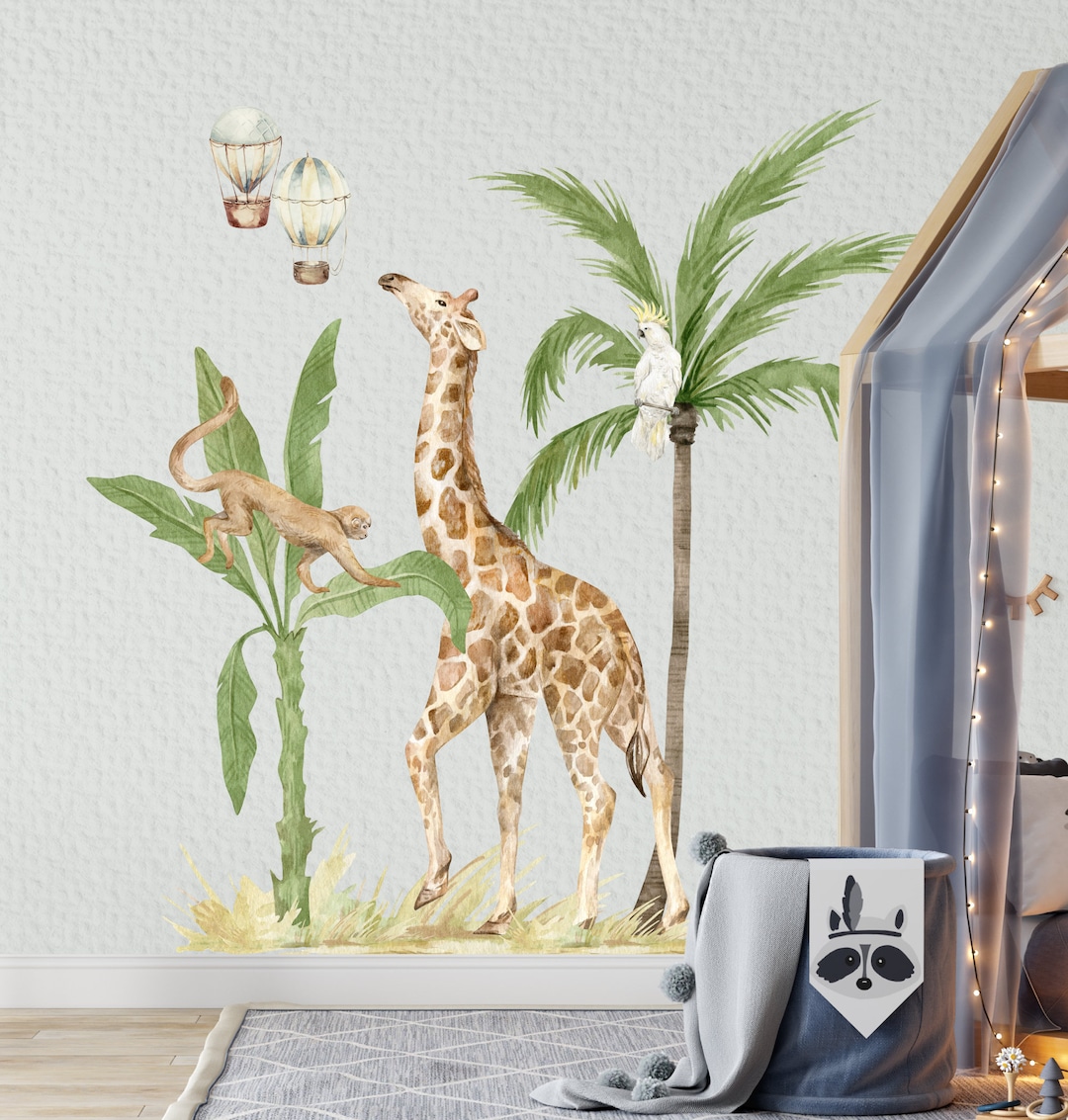 Buy GIRAFFE OASIS Nursery Giraffe Wall Decal / Giraffes Wall Stickers ...