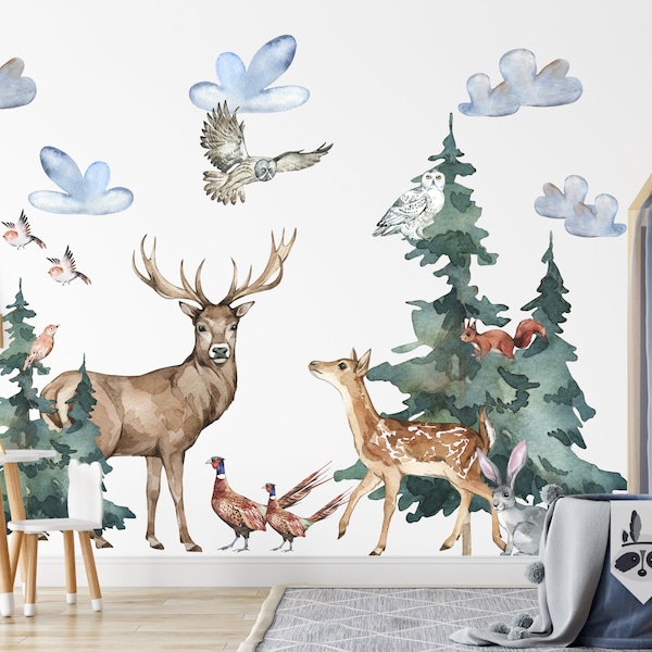 Woodland Wall Decal - Etsy