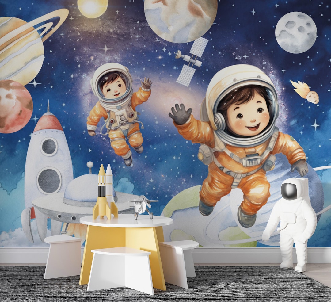 ASTRONAUTS Wallpaper for Kids, Wallpaper for Kids Room, Kids Wallpaper ...