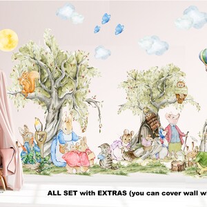 Peter Rabbit Wall Decal: Rabbit Wall Art Decal , Rabbit Nursery Decal ...