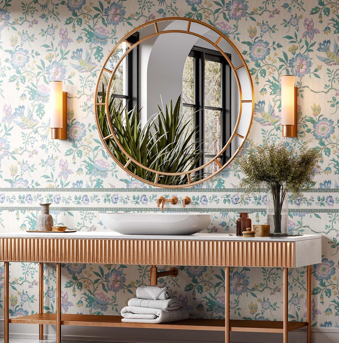 Vintage Floral Wallpaper, Border Art Deco Floral Wallpaper, Floral Wallpaper, William Morris ...