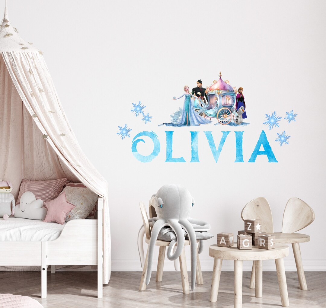Personalized Elsa Wall Decal, Anna Wall Decal, Custom Signs for Kids ...