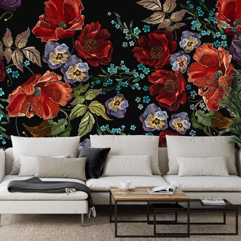 Dutch Floral Wallpaper - Etsy