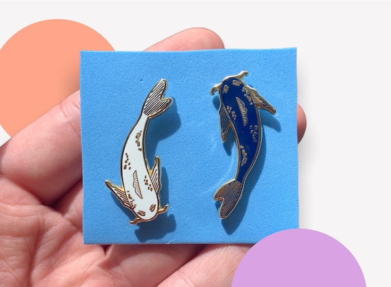 Aesthetic Koi Fish Hard Enamel Pin Set | Etsy