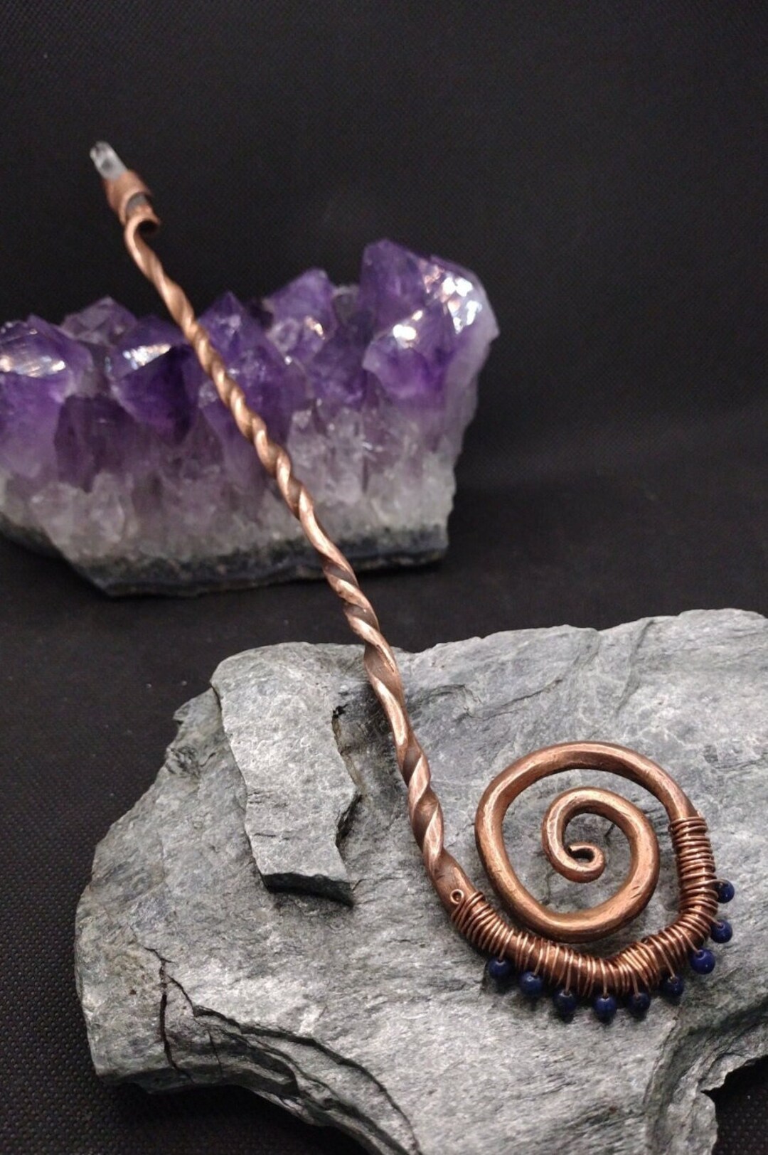Hand Forged Copper Spiral Wand - Etsy