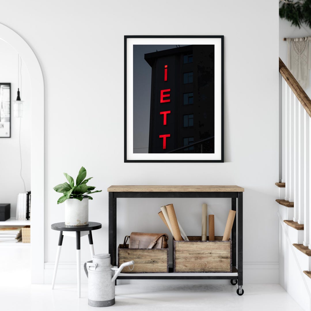 Blade Runner Style Wall Art | Neon Red Urban Print, Cyberpunk Dystopian ...