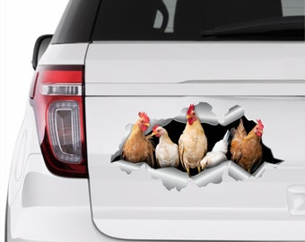 Red Chicken Window Sticker Car Sticker Red Chicken Car - Etsy