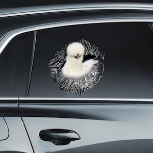 Silkie Chicken Car Sticker White Chicken Glass Chicken Sticker Hen ...