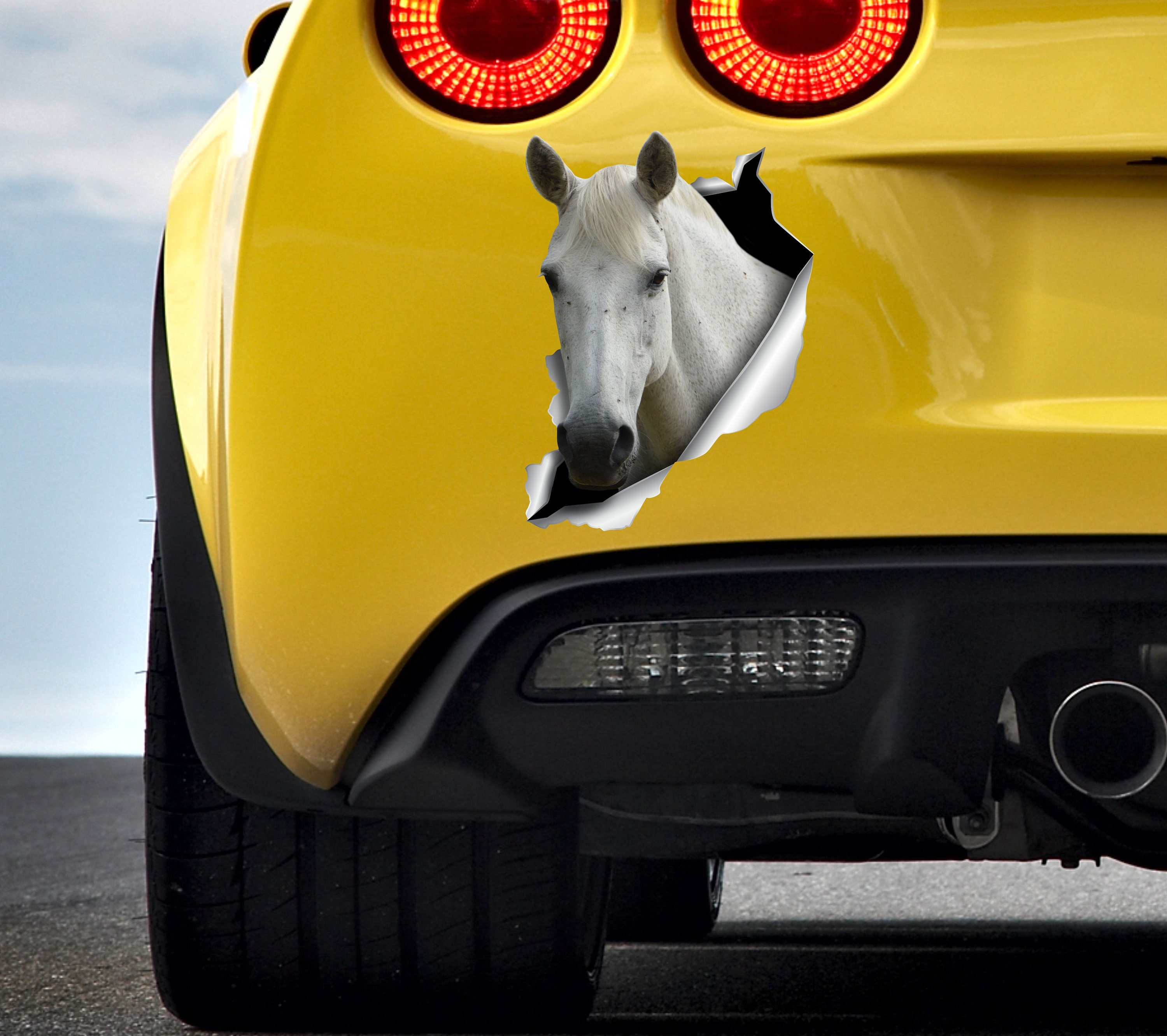 Weißes Pferd Auto Aufkleber Weißes Pferd Aufkleber | Etsy