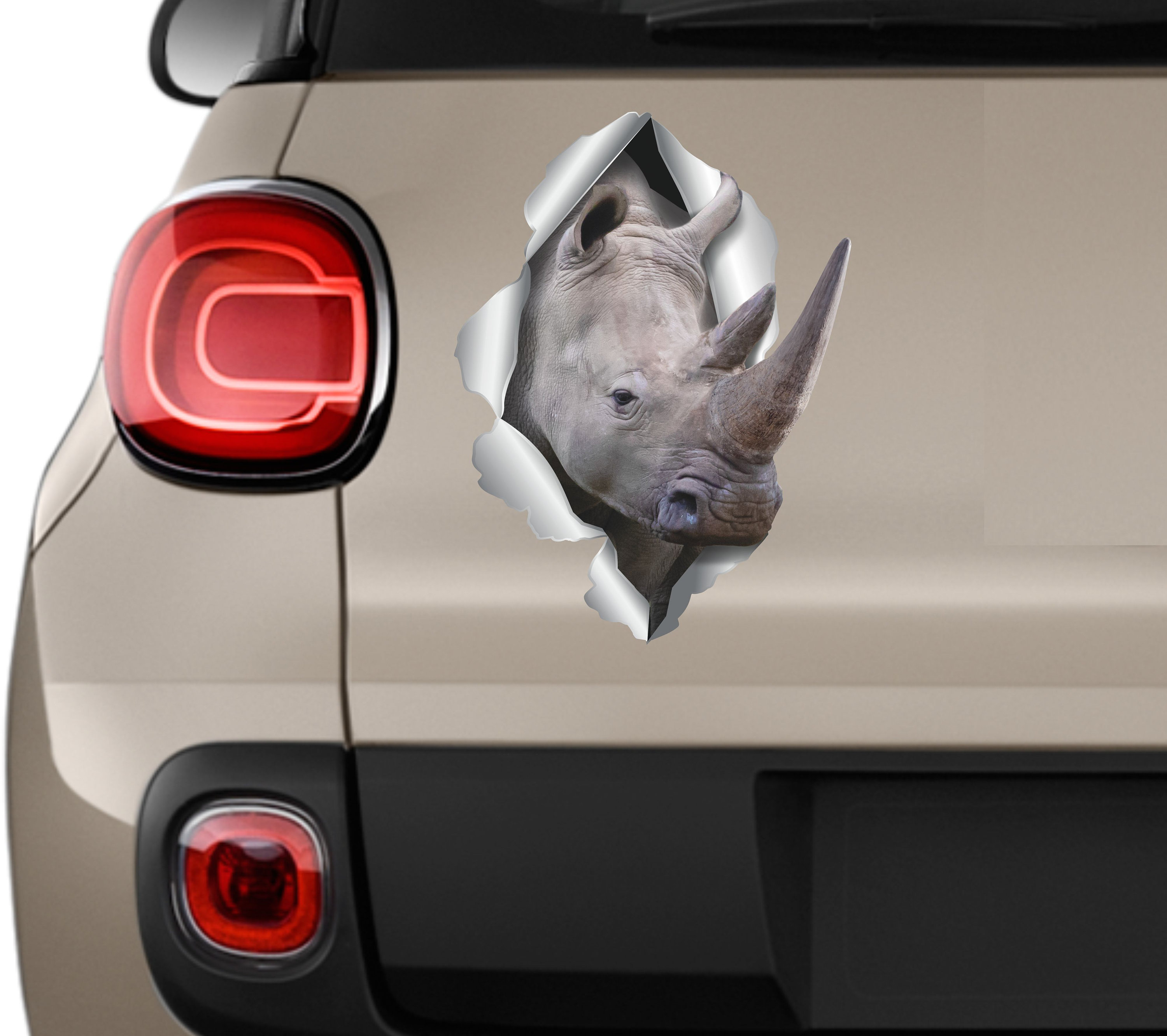Rhinoceros Sticker Rhinoceros Car Decal Rhino Car Stickers Planner Sticker Wild Animals Decal Vinyl Decal Car Accessories Funny Sticker 340 Etsy