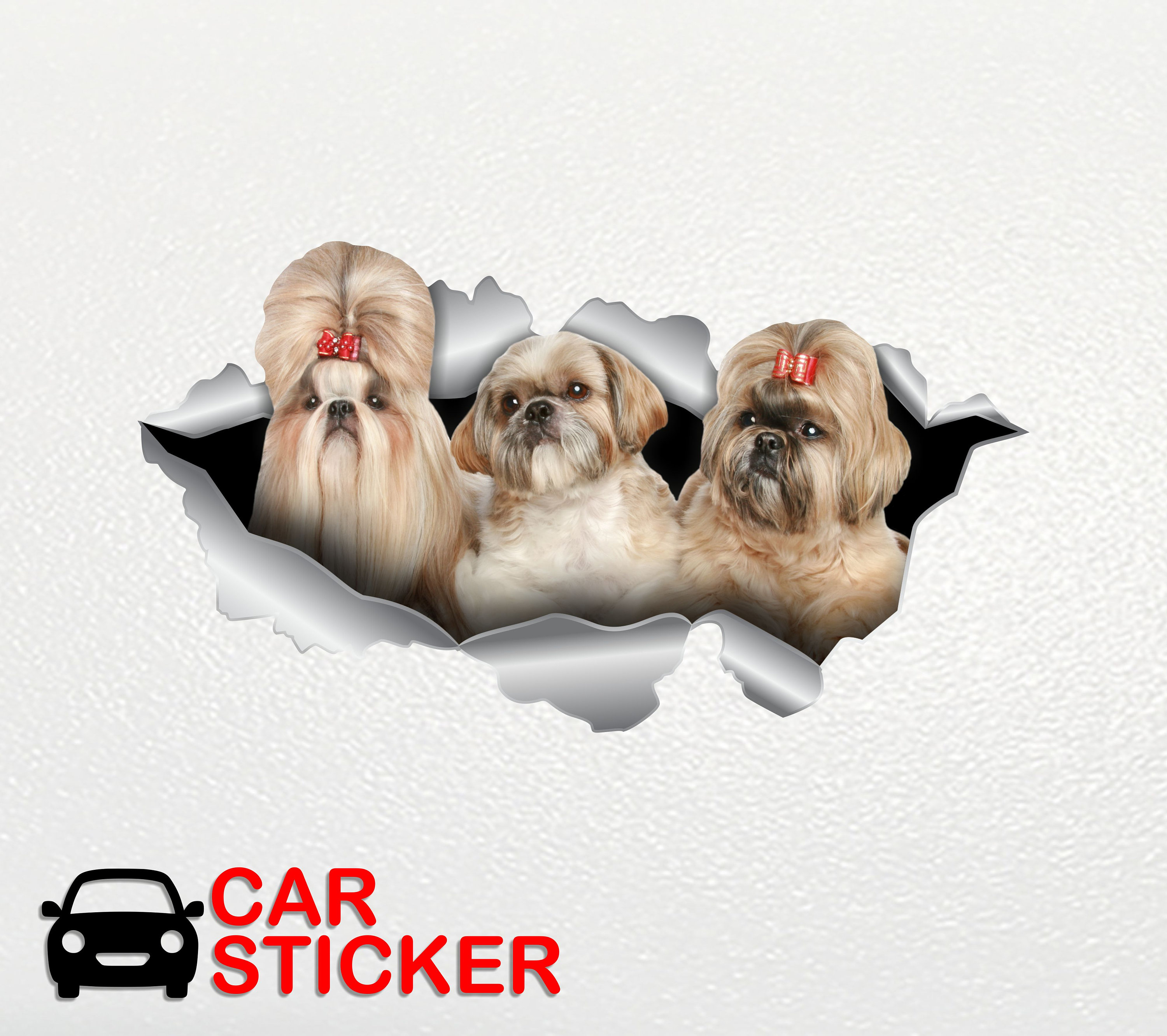 Shih Tzu Car Sticker Funny Sticker Car Lady Dog Car Decal Shih Tzu ...