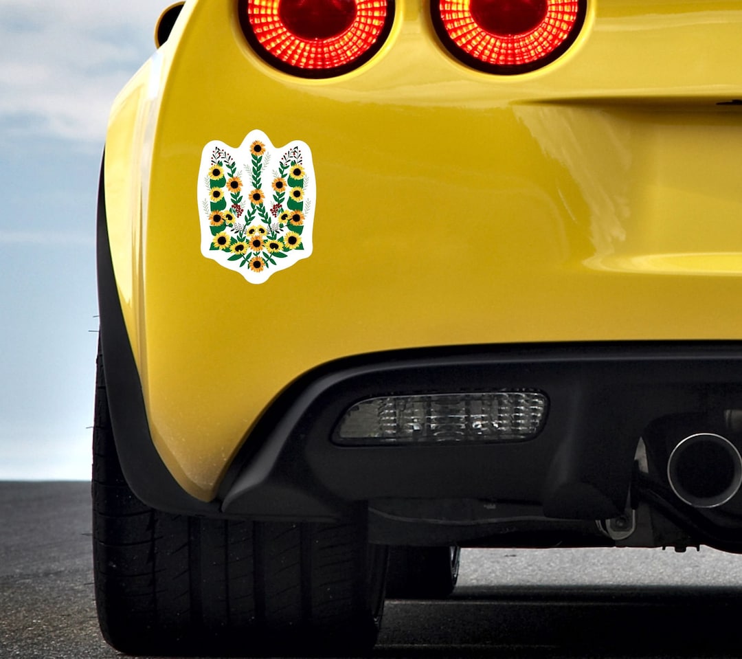 Tryzub Sticker Tryzub Flower Sticker Car Sticker Ukraine Sticker Made ...