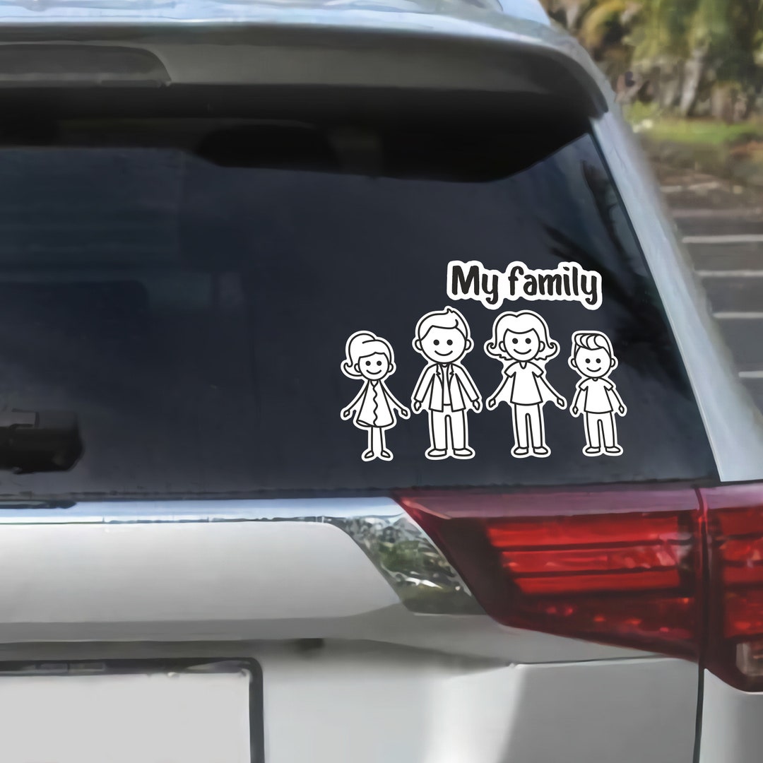 Stick Figure Family Car Sticker Sticker Family Clipart Window Stickers ...