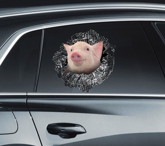 Pig Decal Window Car Decoration Pig Sticker Auto Pig Sticker - Etsy