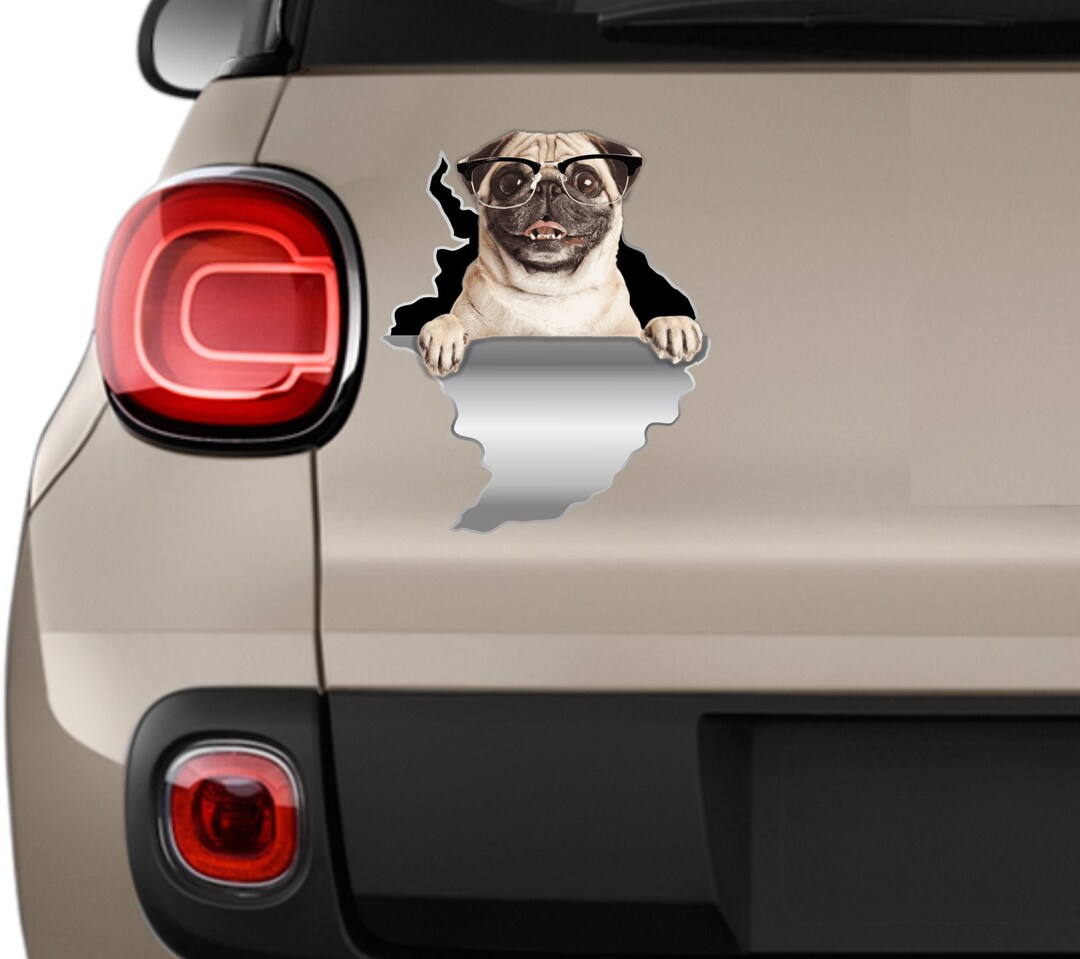 Pug Sticker Pug Decal Funny Pug Decal Pug Bumper Sticker Car Sticker ...
