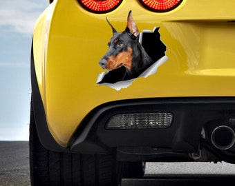 Red Dobbie Car Sticker, Red Doberman Decal, Doberman Magnet, Dog ...
