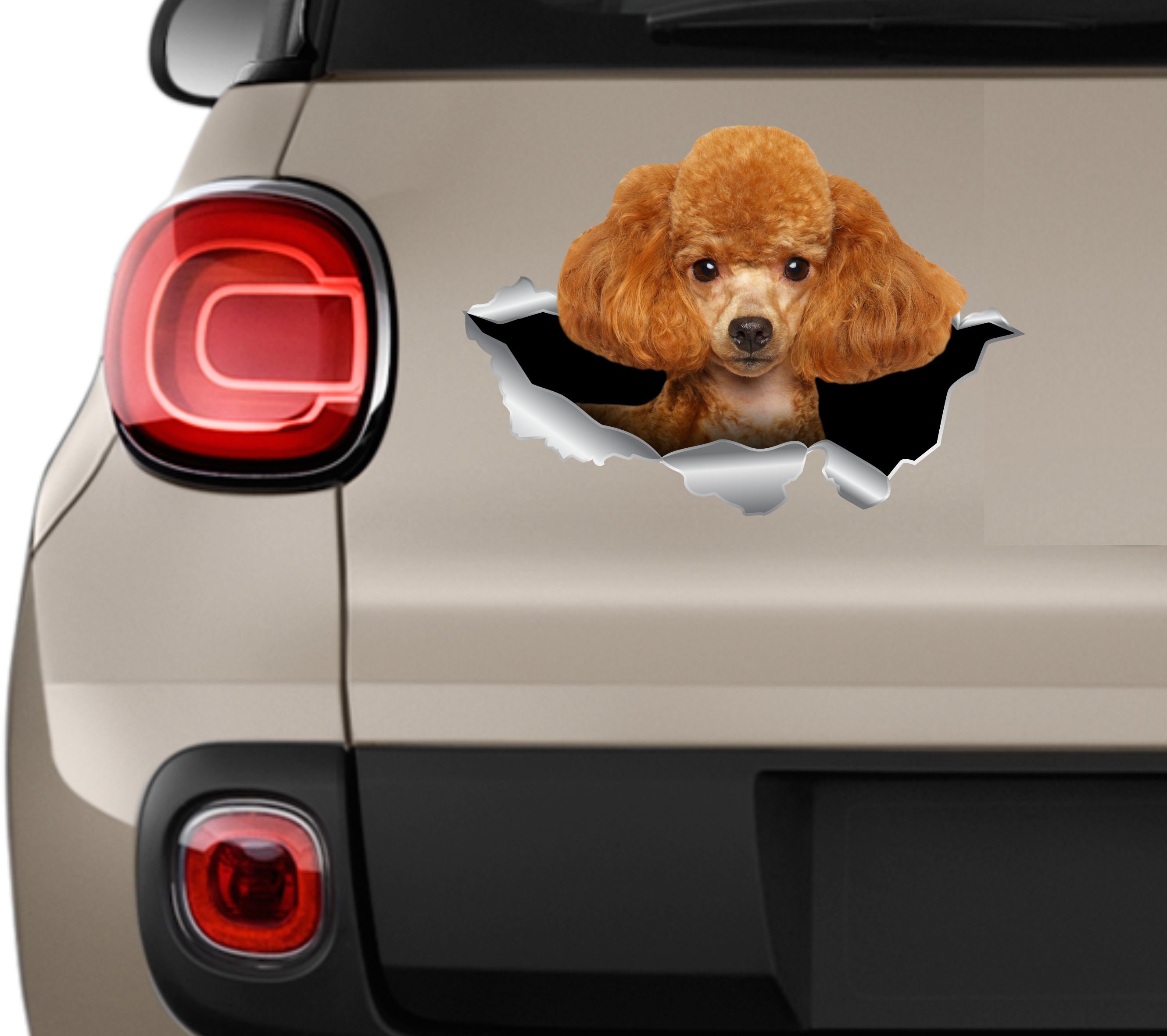 Poodle Sticker Poodle Car Sticker Redhead Poodle Decal Poodle Car Decal ...