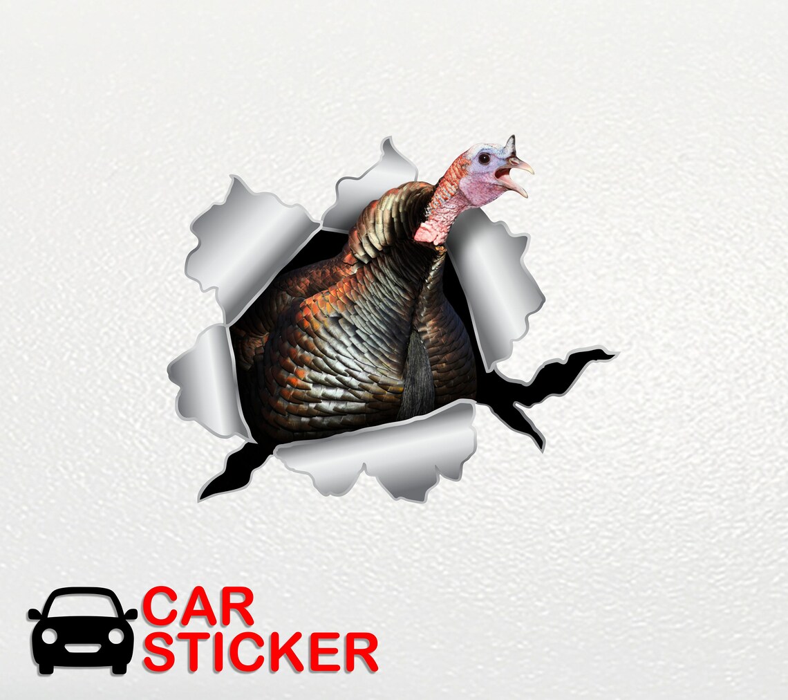 Car Sticker Turkey Cock Decal Turkey Gobbler Gobbler Sticker - Etsy