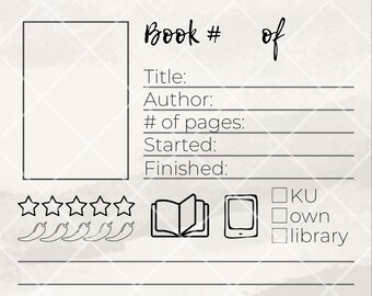 Digital Book Review Template - Etsy