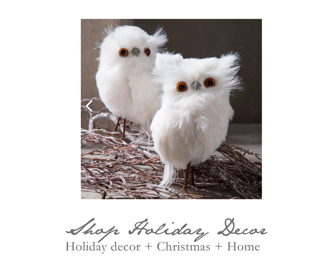 Snow Owl Christmas Ornament, Set of Two, White Owl, Snowy Owl, Fluffy ...