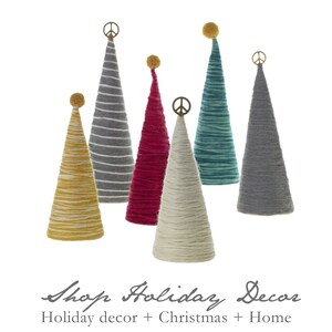 3 PC Christmas Tree Decor, Wool Christmas Trees, Tree Topper, Modern ...