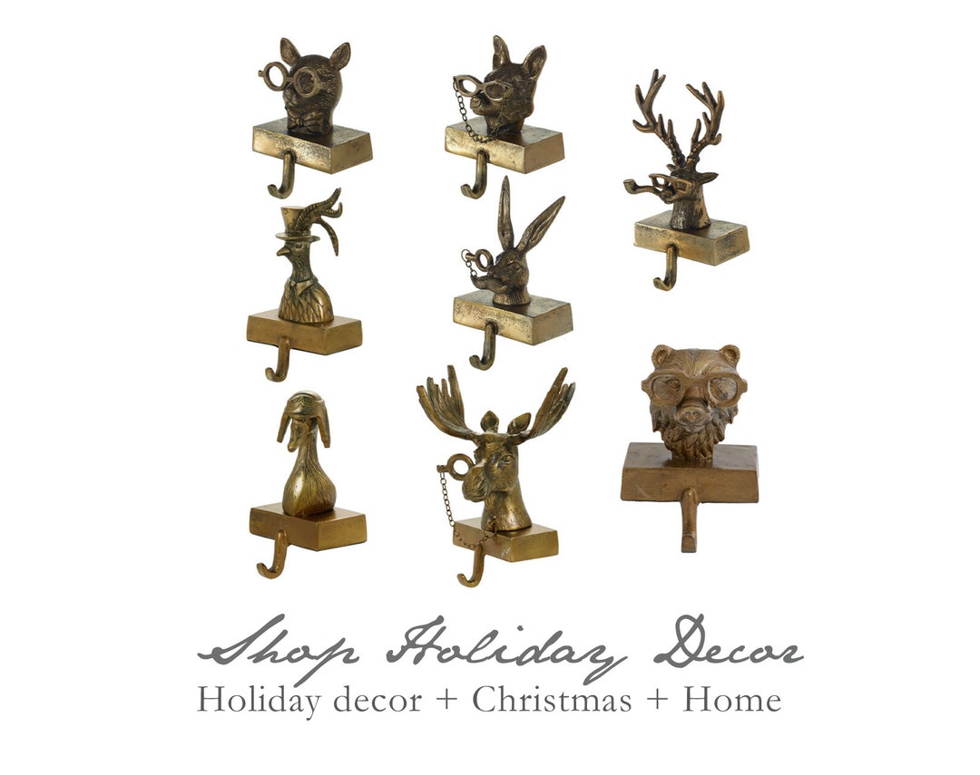 Metal Stocking Holders, 8 Animals to Choose From, Mouse, Fox, Bird ...