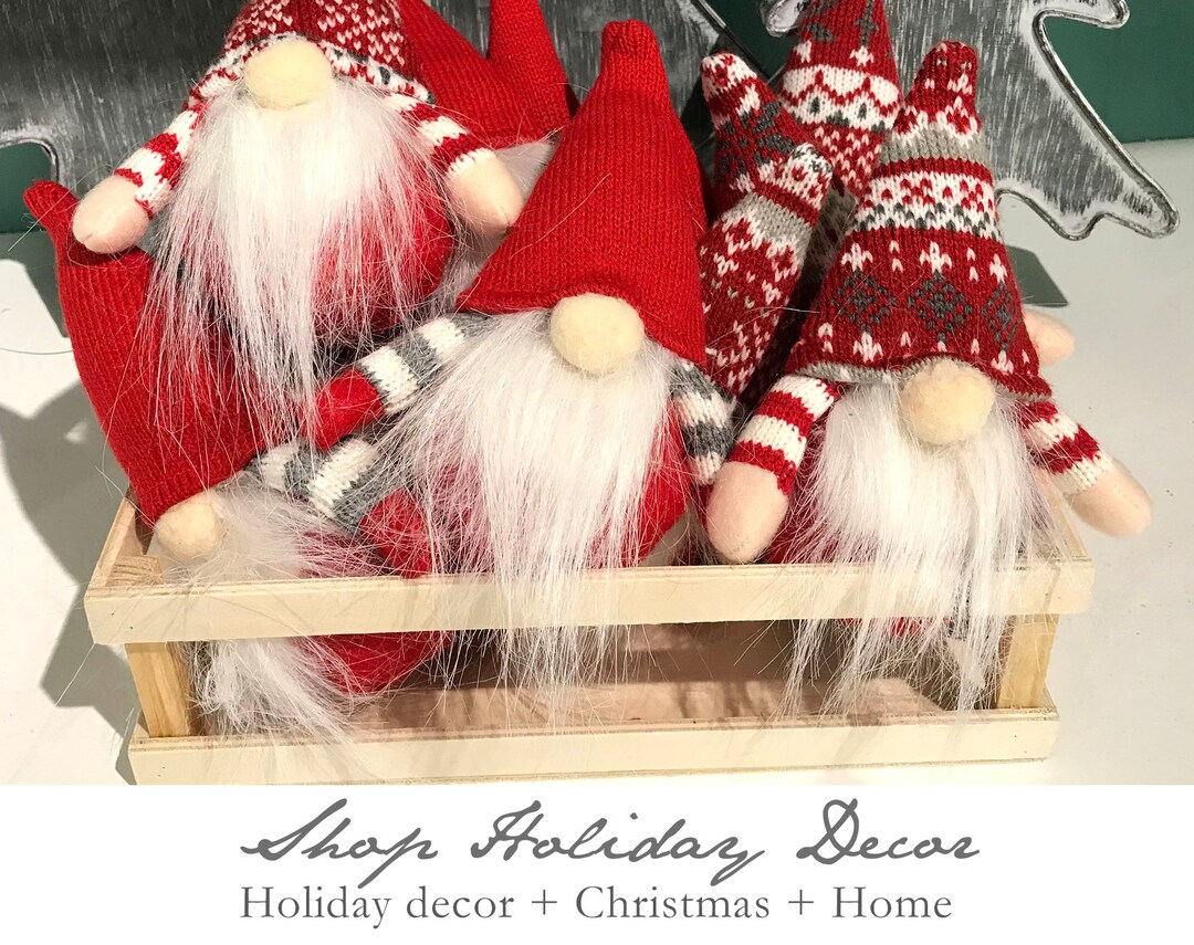 2 Styles Christmas Gnomes, Plaid Santa Gnome, Red Santa Gnome, Plush ...